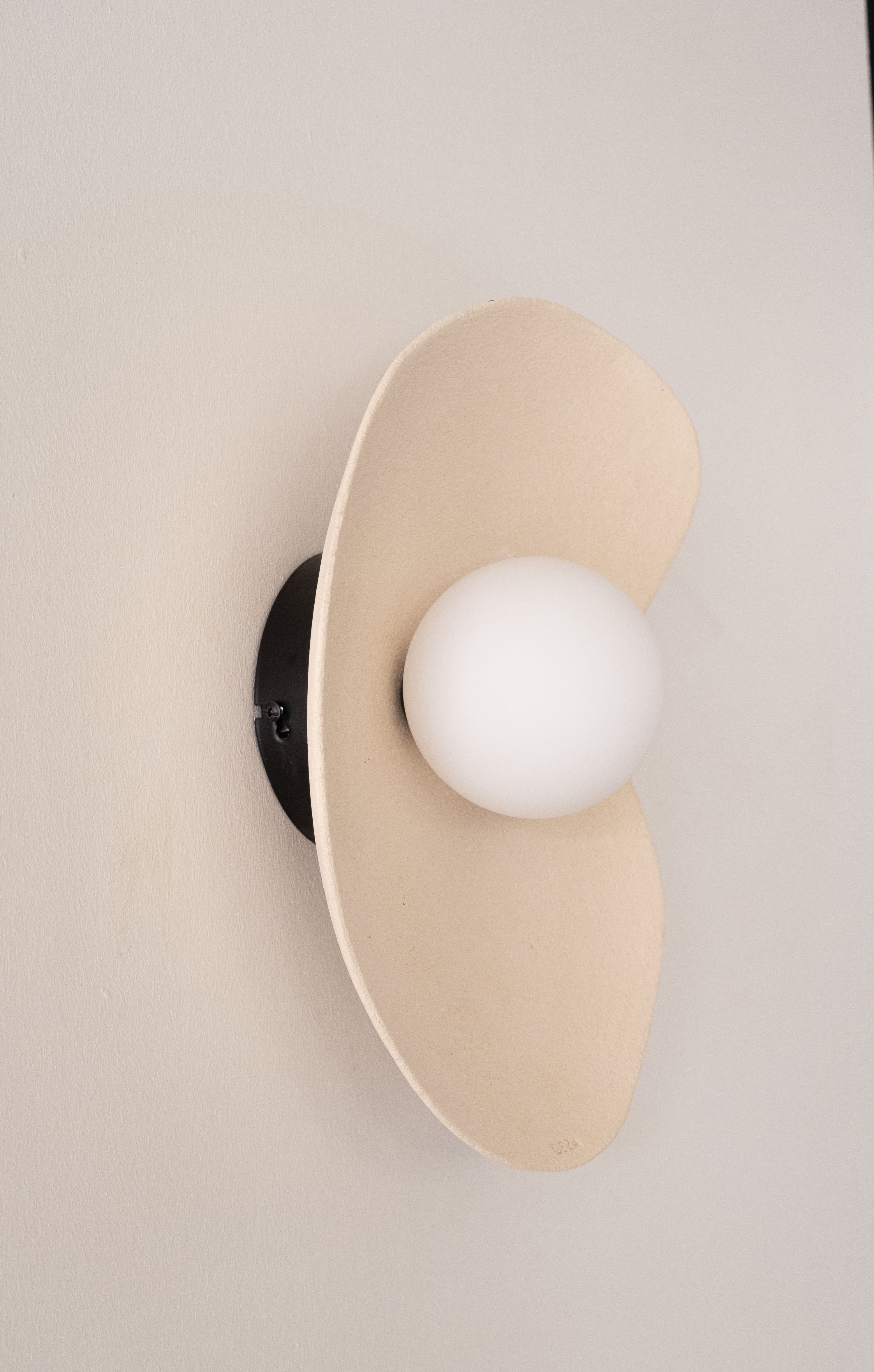 Japandi Beige Handmade Ceramic Wall Sconces, Wasabi Wall Lamp, Minimal ...